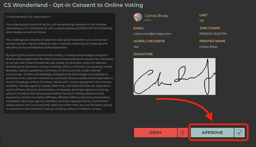 Validating Consent Forms for Online Voting in the Consents Module